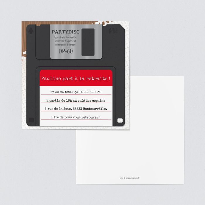 Disquette retraite | Carte simple | Rouge | 78063.flat