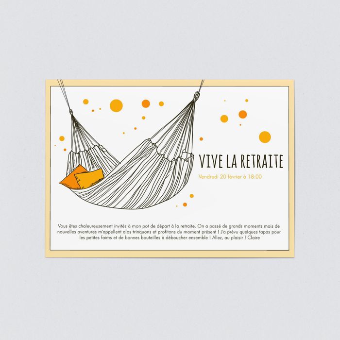 Carte d'invitation à votre pot de départ en retraite