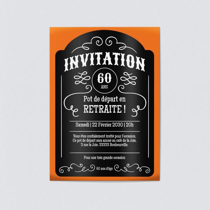Carte d'invitation à votre pot de départ en retraite