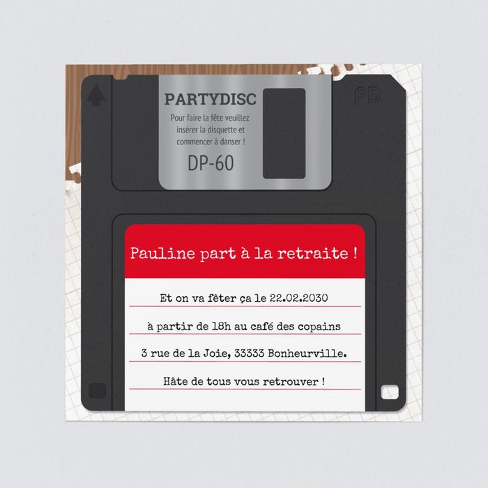 Carte d'invitation à votre pot de départ en retraite